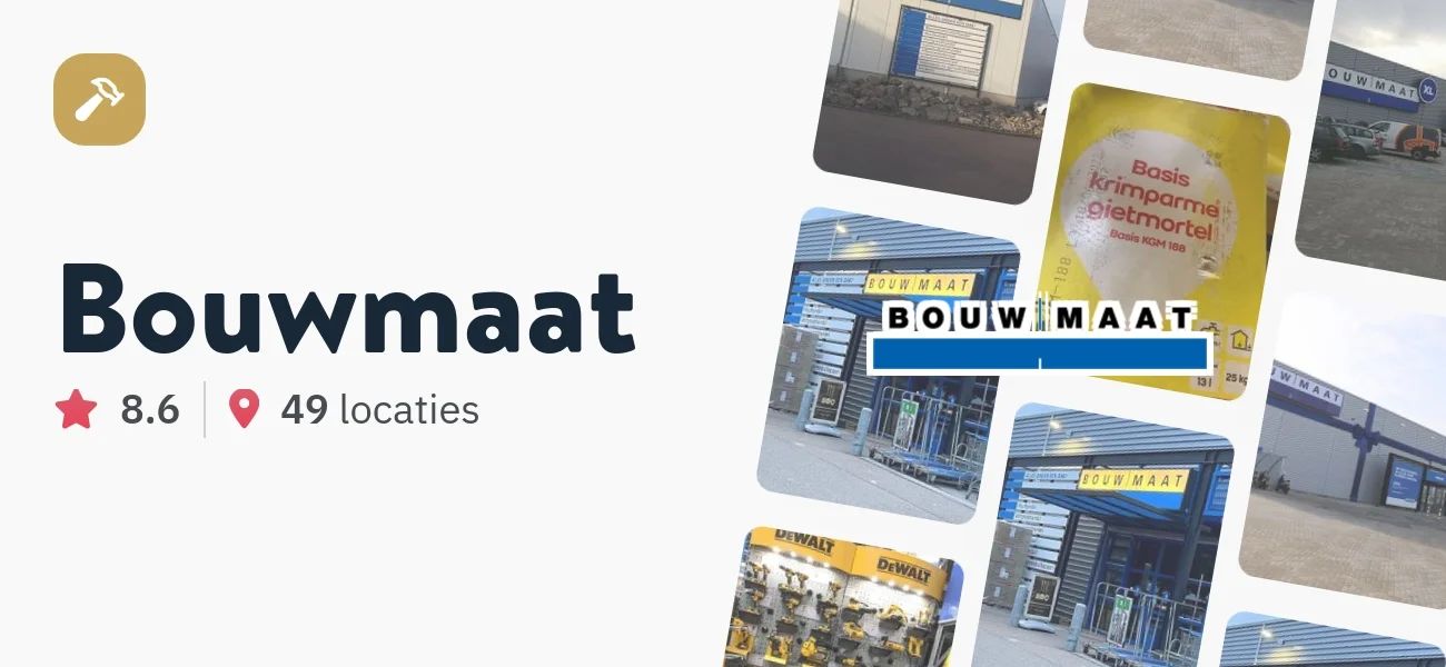 Alle Bouwmaat bouwmarkten waar je kunt betalen met een creditcard
