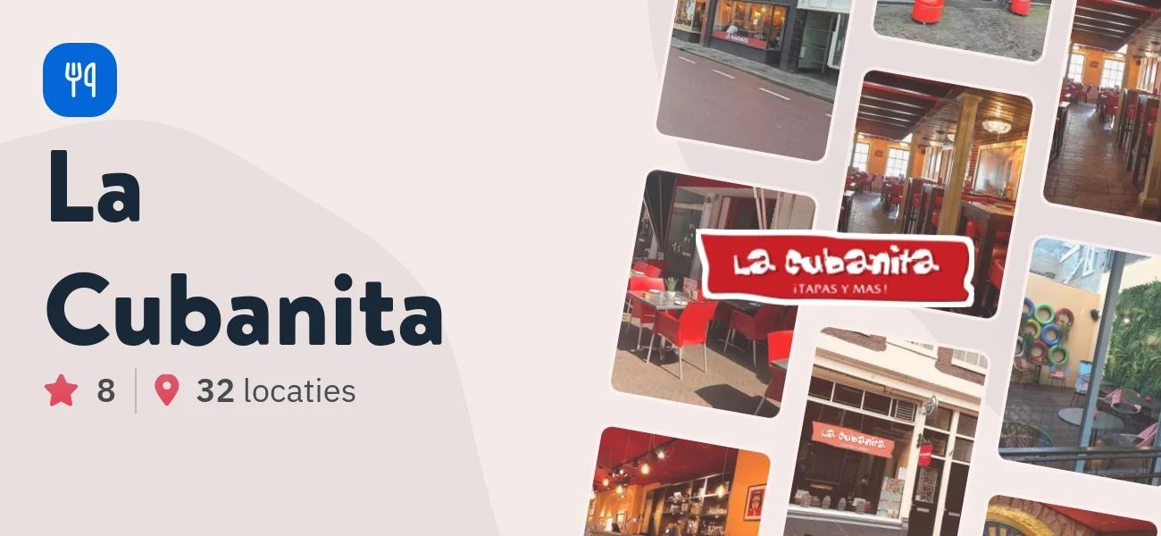 Alle La Cubanita restaurants waar je kunt betalen met een creditcard